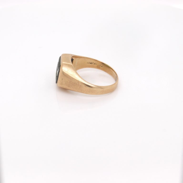 Antique 14K Gold and Gemstone Foxcroft School Signet Ring by Black ...