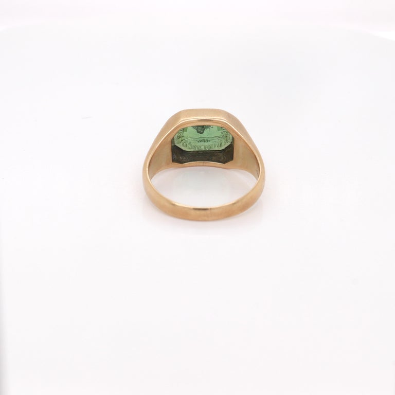Antique 14K Gold and Gemstone Foxcroft School Signet Ring by Black ...