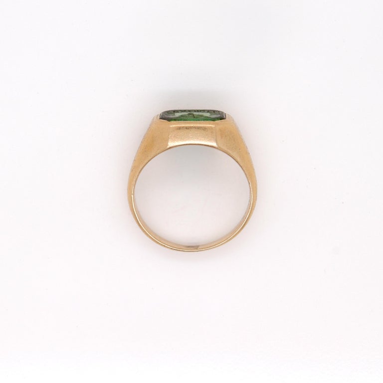 Antique 14K Gold and Gemstone Foxcroft School Signet Ring by Black ...