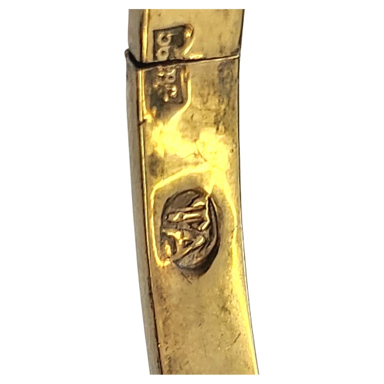 Antique 1880s Diamond Buckle Russian Gold Bangle Bracelet For Sale at ...