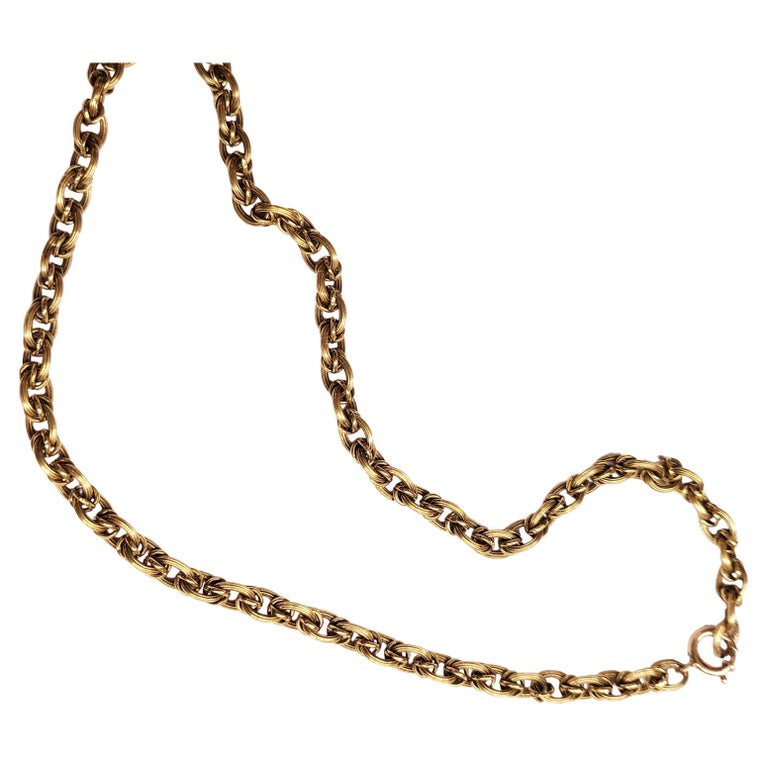 Antique Link Chain Russian Gold Necklace For Sale at 1stDibs