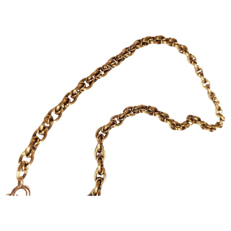 Antique Link Chain Russian Gold Necklace For Sale at 1stDibs
