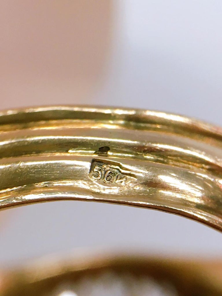 Antique 14k Gold Russian Ruby Diamond Ring For Sale at 1stDibs