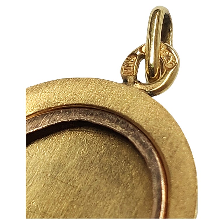 Antique 14k Gold Russian Sapphire Locket Pendant For Sale at 1stDibs