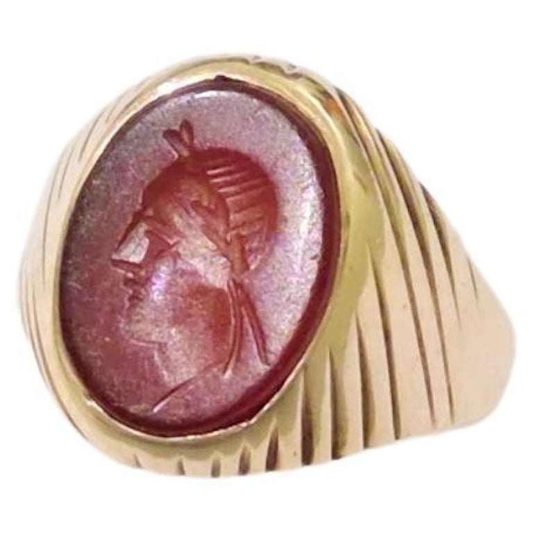 Antique 14k Gold Russian Signet Ring For Sale at 1stDibs