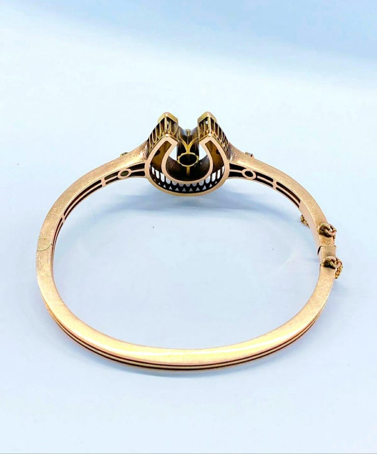 Antique 14k Russian Diamond Cuff Braclet For Sale at 1stDibs