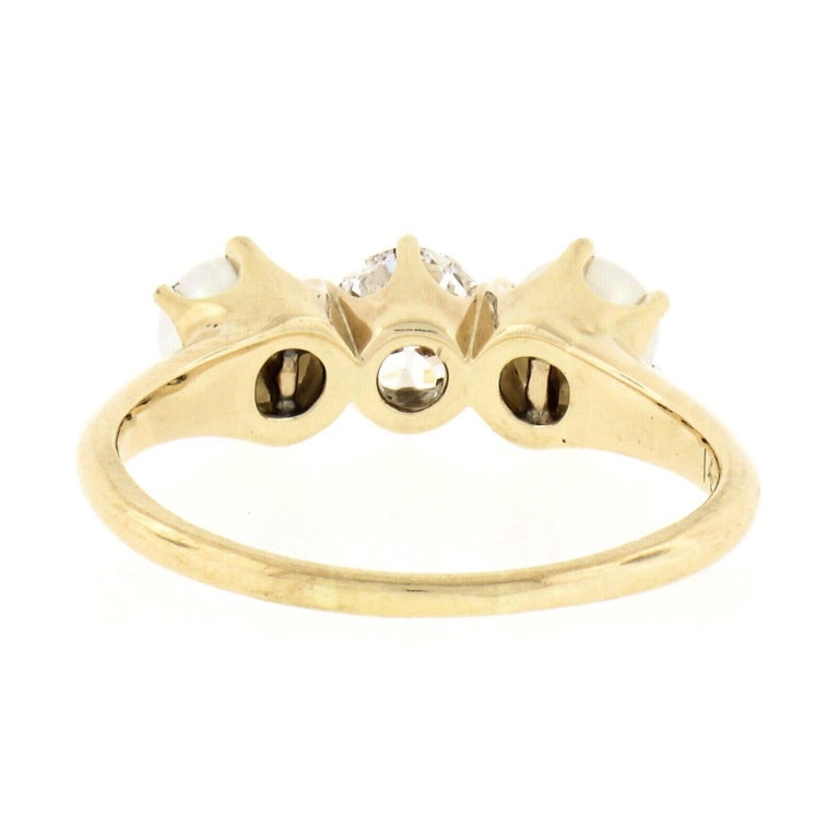 Antique 14k Yellow Gold 0.37ctw Old European Diamond W/ Pearl Accents ...