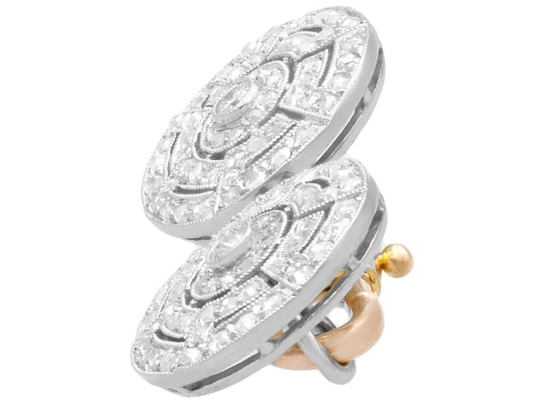 Antique 1.56 Carat Diamond, Platinum and Gold Cufflinks Circa 1920 at ...