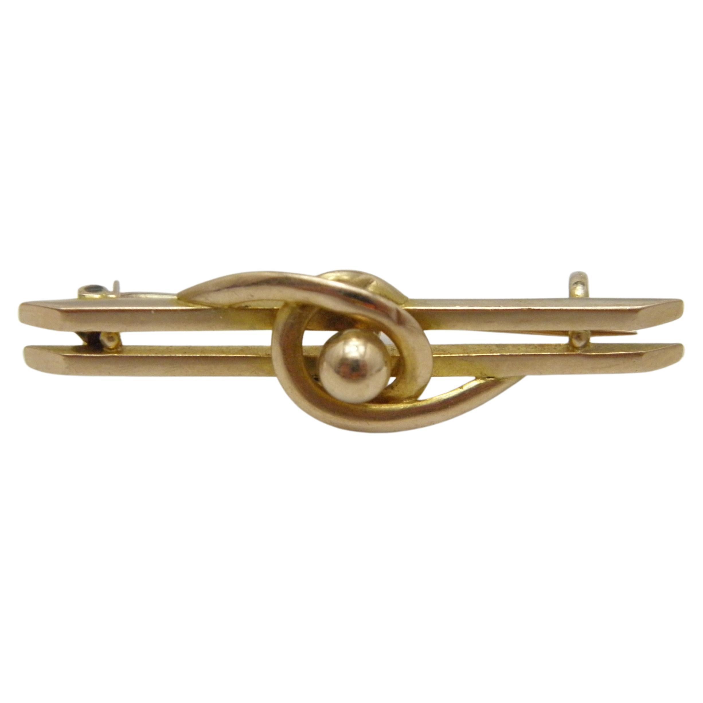 Antique 15ct Gold Twist Gate Brooch Pin c1900 Heavy 625 Purity ...