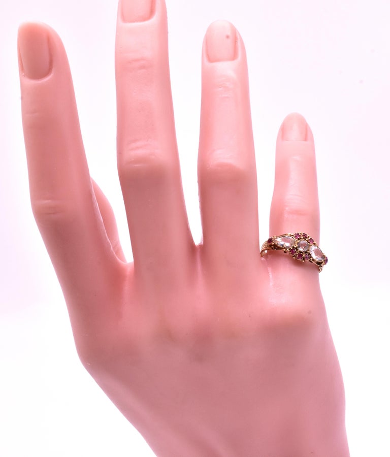 Antique 15 Karat Aquamarine Ruby Ring HM Birmingham, 1870 at 1stDibs | h&m