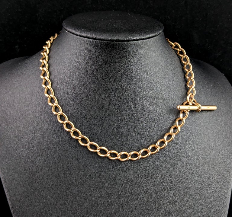 Antique 15k gold Albert chain, Watch chain, heavy For Sale at 1stDibs
