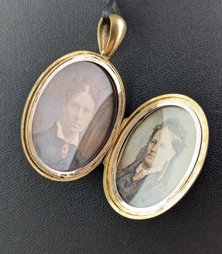 Antique 15k Gold Locket, Turquoise and Pearl, Portrait, Forget Me Not ...