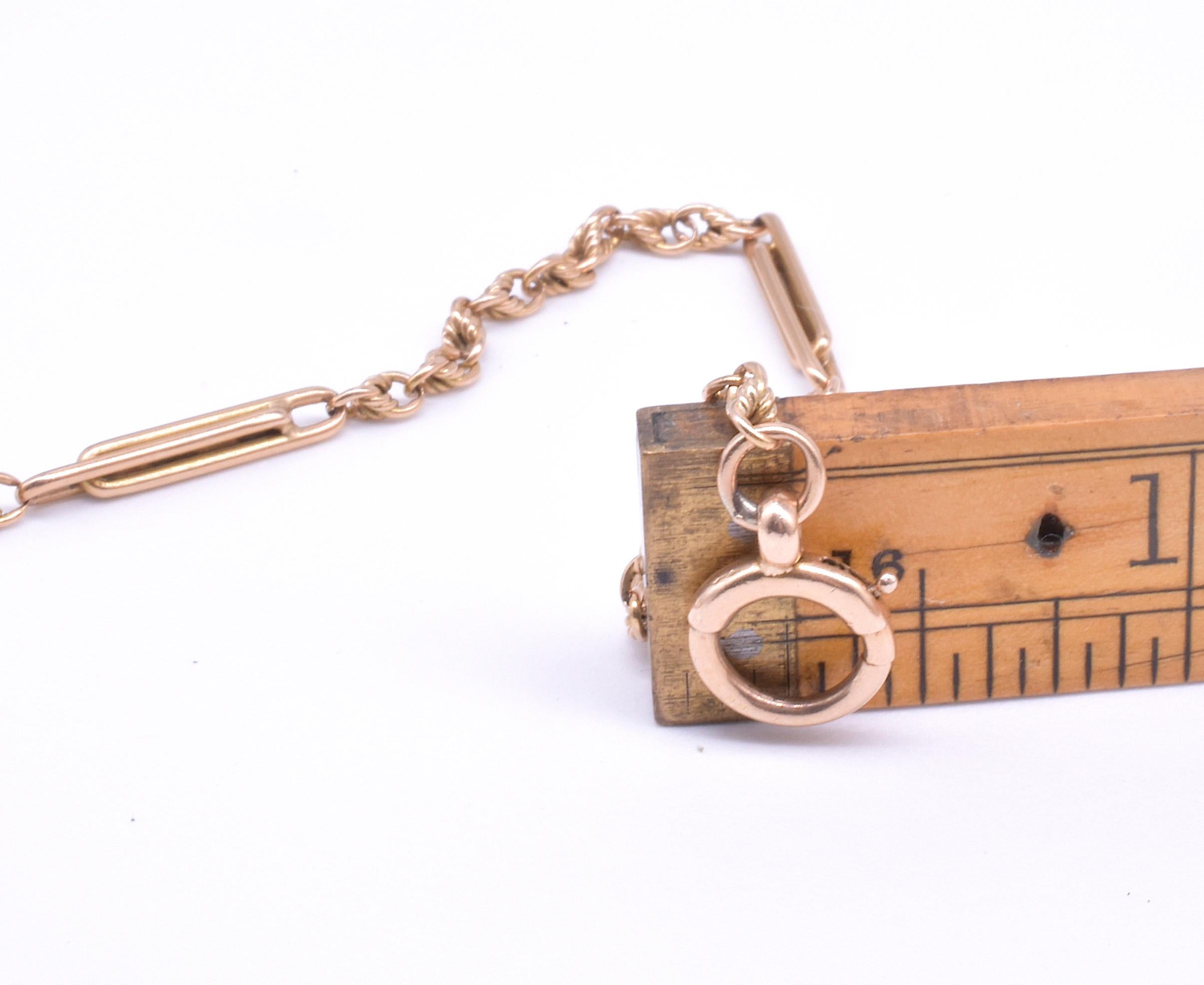 Antique 15 Karat Double Fetter and Love knot Link Watch Chain, circa ...