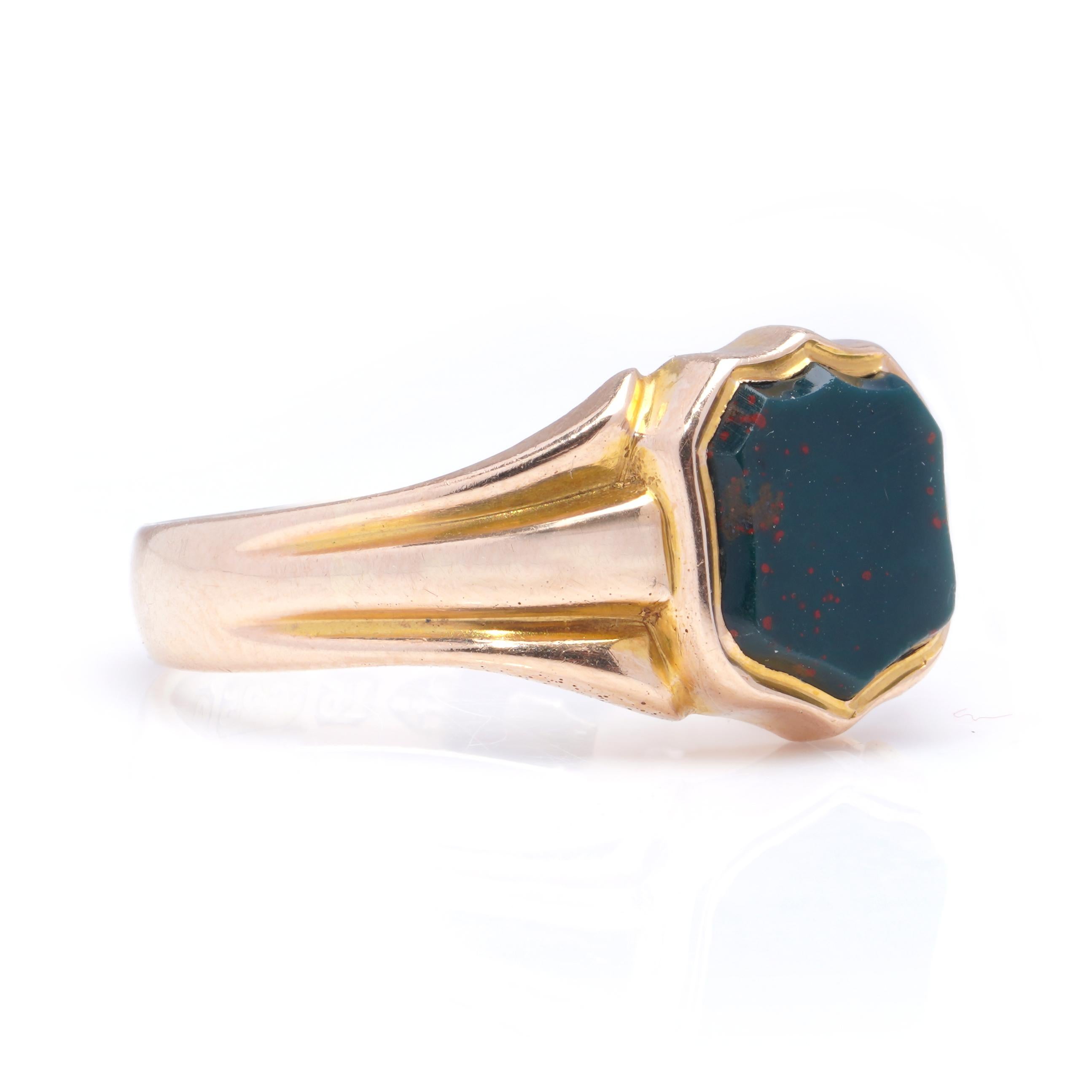 Antique 15kt. Gold Signet Ring with Shield-Shaped Plain Cartouche ...