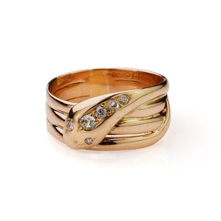 Antique 15 Karat Yellow Gold Men's Large Size Band Ring with Diamonds ...