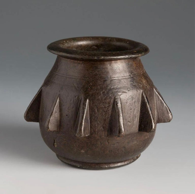 Antique 15th Century Gothic Mortar in Bronze Patina For Sale at 1stDibs