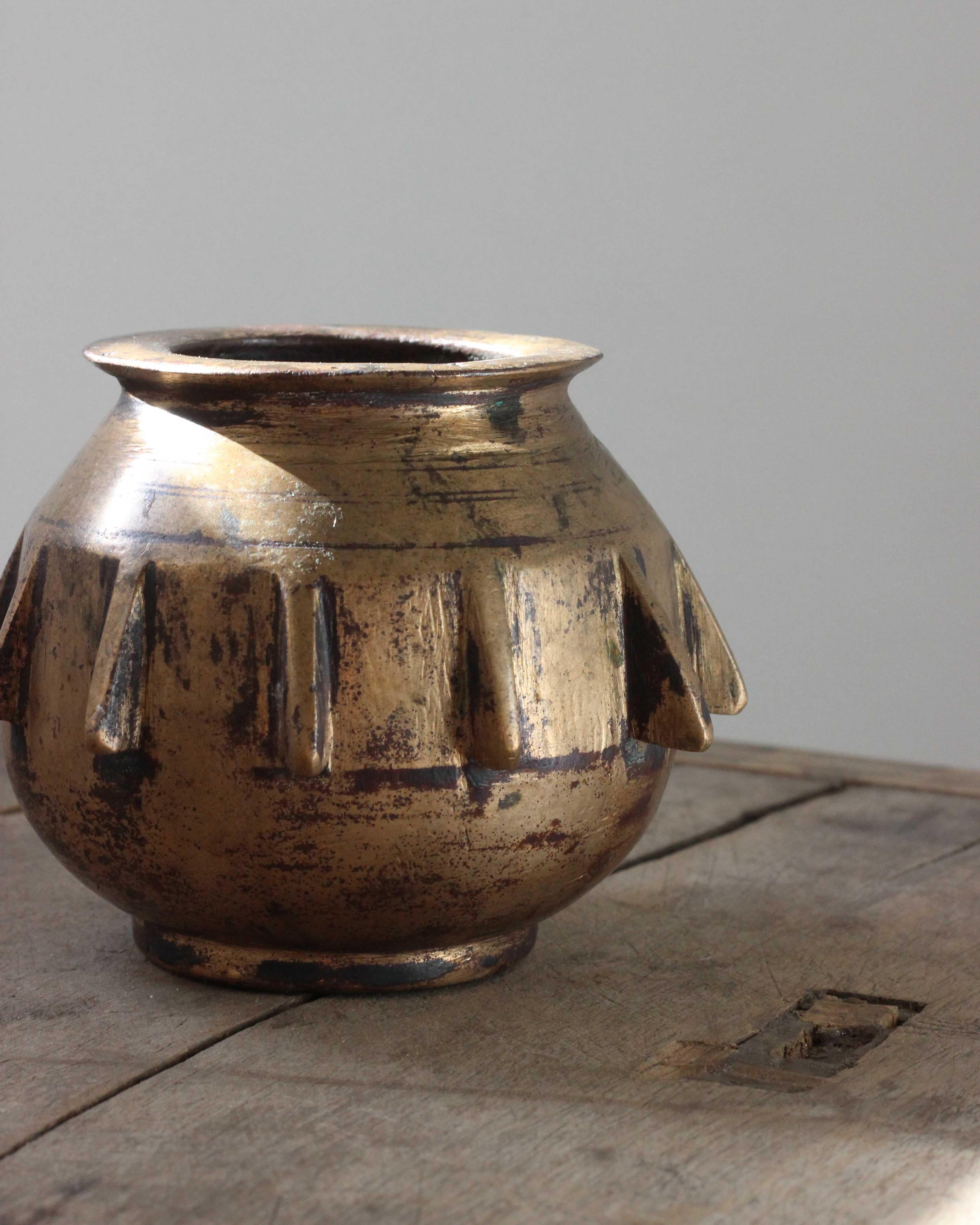 Antique 15th Century Gothic Mortar in Bronze Patina For Sale at 1stDibs