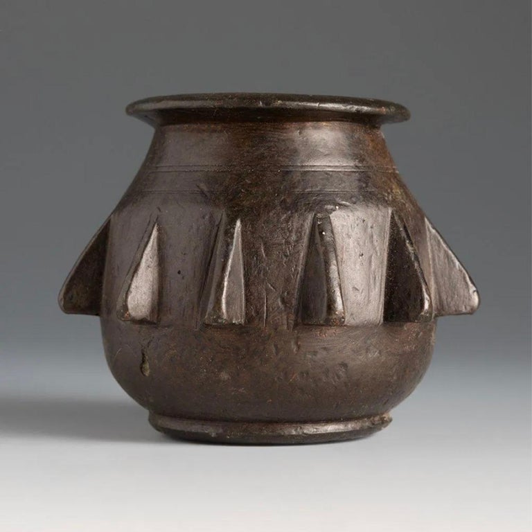 Antique 15th Century Gothic Mortar in Bronze Patina For Sale at 1stDibs