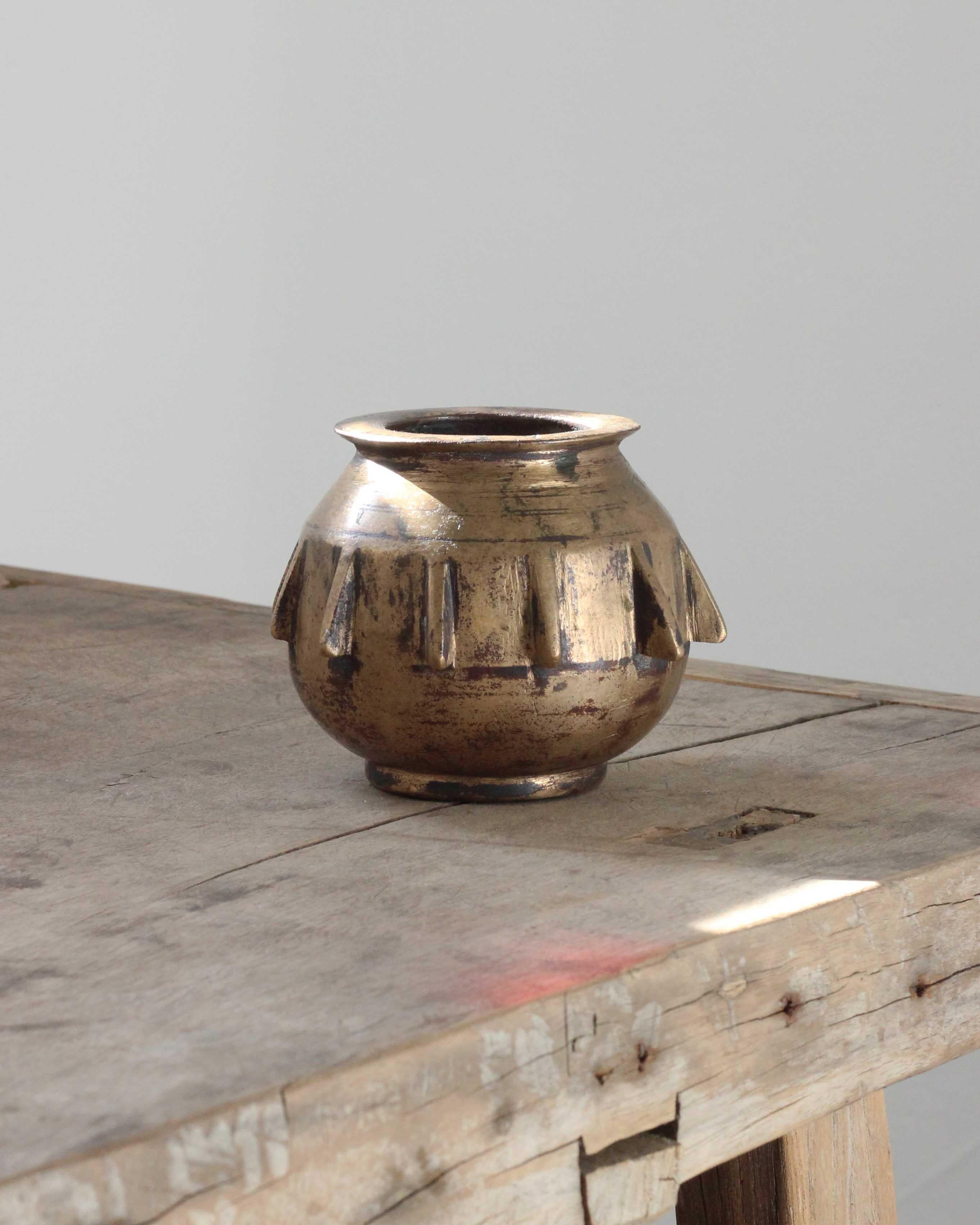 Antique 15th Century Gothic Mortar in Bronze Patina For Sale at 1stDibs