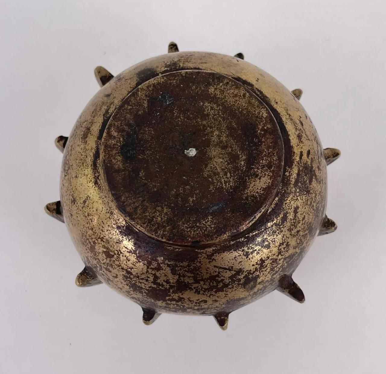 Antique 15th Century Gothic Mortar in Bronze Patina For Sale at 1stDibs