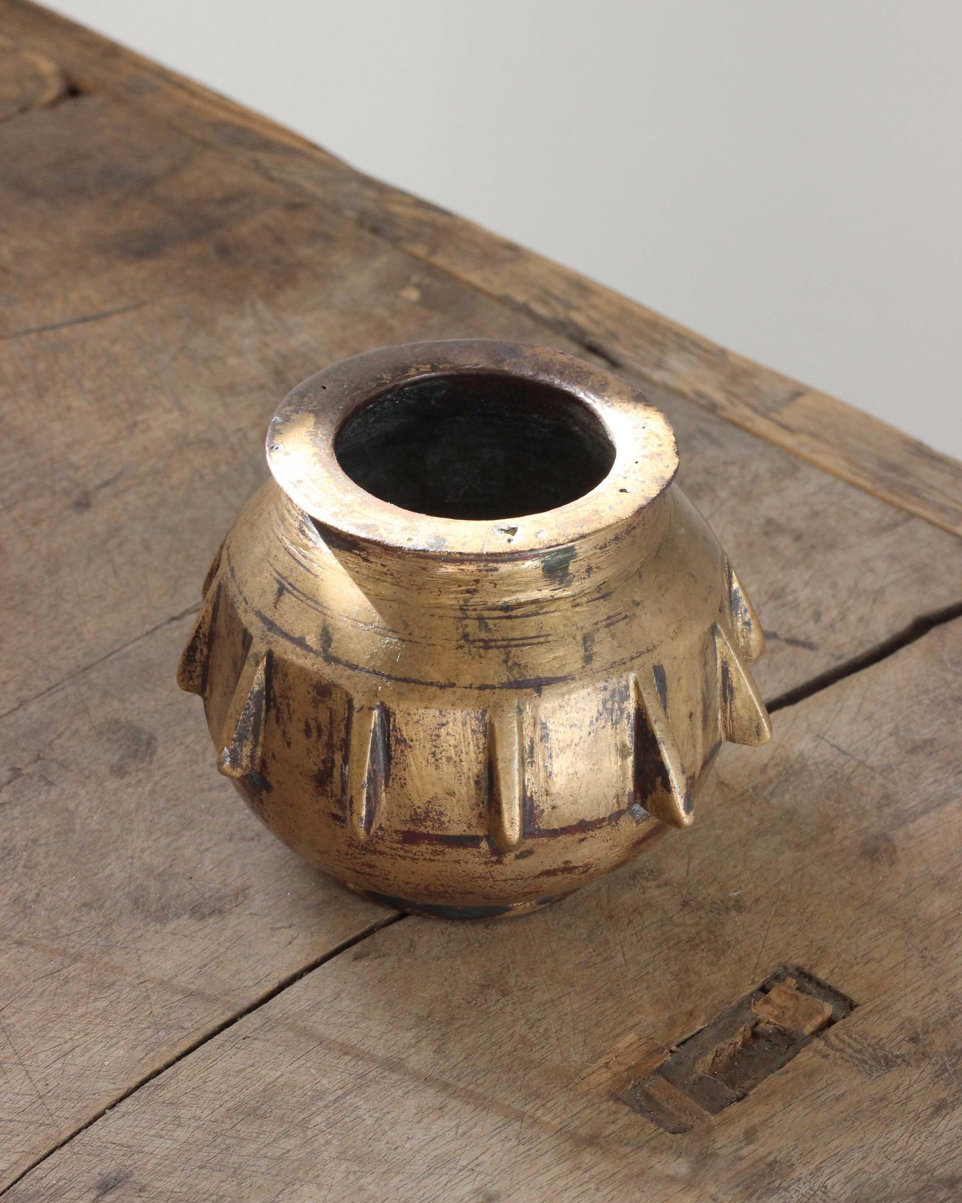 Antique 15th Century Gothic Mortar in Bronze Patina For Sale at 1stDibs
