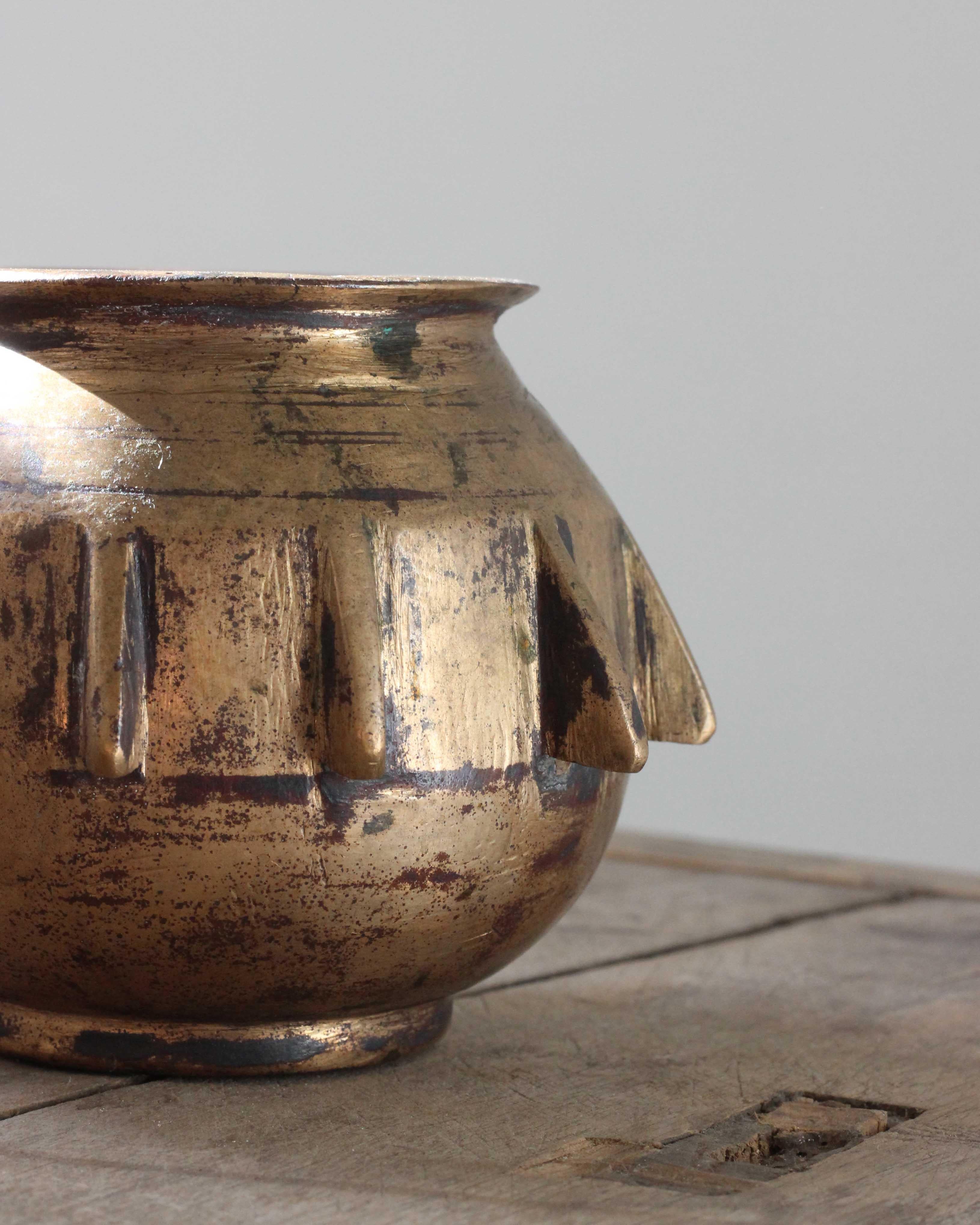 Antique 15th Century Gothic Mortar in Bronze Patina For Sale at 1stDibs