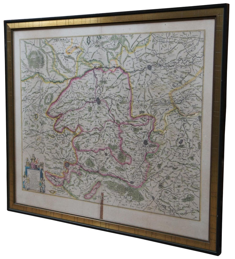 Antique 1630 Colored Belgium Map Flandria Gallica Flanders Henricus ...