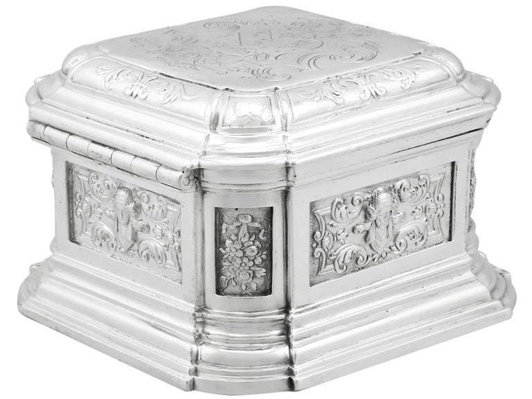 Antique 1733 George II Sterling Silver Toilet Boxes For Sale at 1stDibs