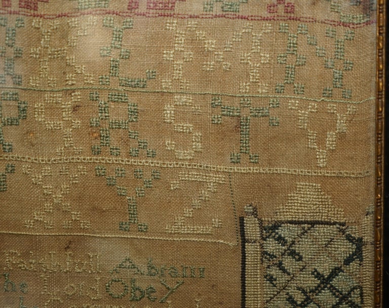 Antique 1747 Mary Campbell of Scotland George II Needlework Sampler For ...