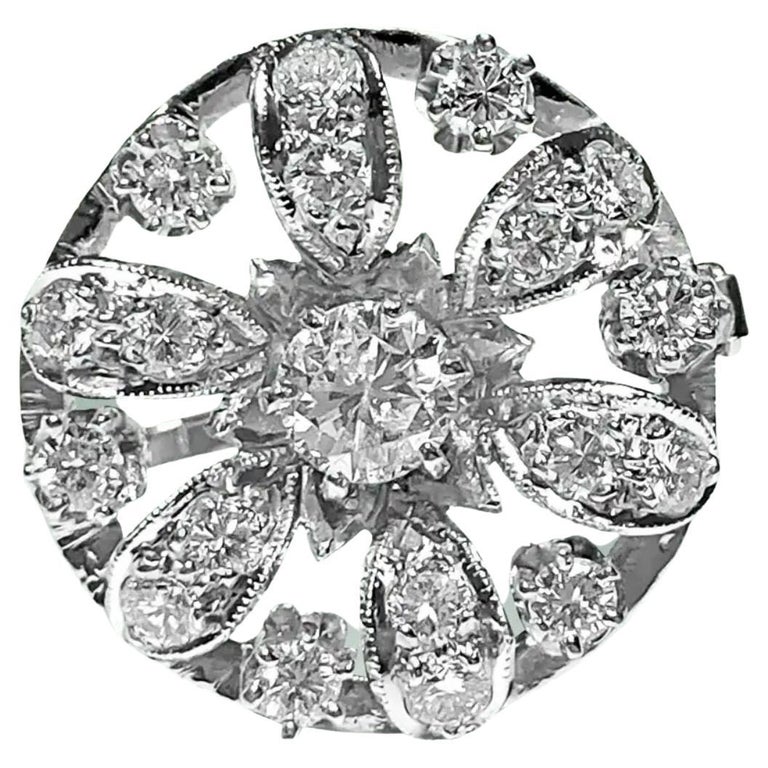 Antique 1.75ct Diamond and Platinum Ladies Brooch Pin For Sale at 1stDibs