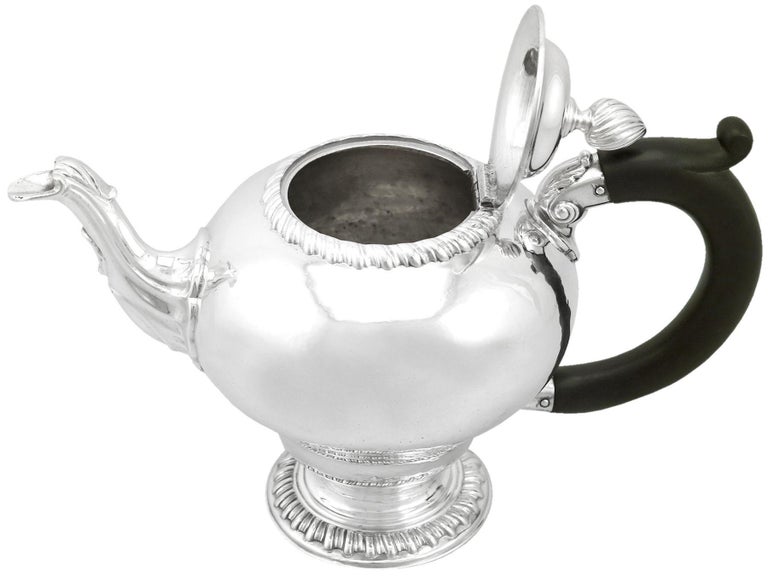 Antique 1760s Georgian Sterling Silver Bachelor Teapot For Sale at 1stDibs