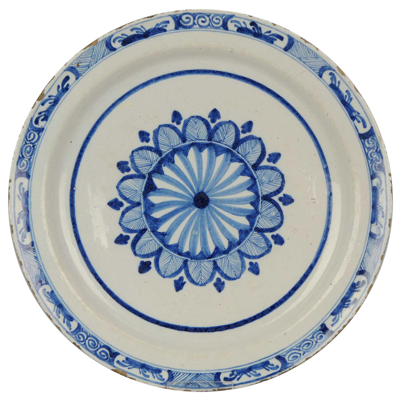 Antique 17th/18th Century Dutch Delft Plate Charger Delftware Delft ...