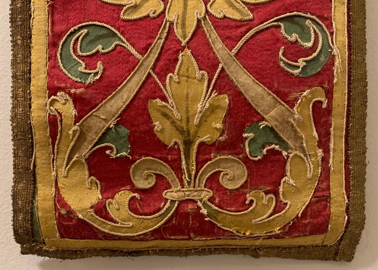 Antique 17th Century Baroque Italian Silk, Metallic Thread Embroidery ...