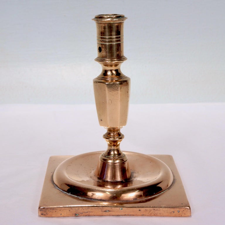 Antique 17th Century Dutch or English Bronze Candlestick Candleholder ...