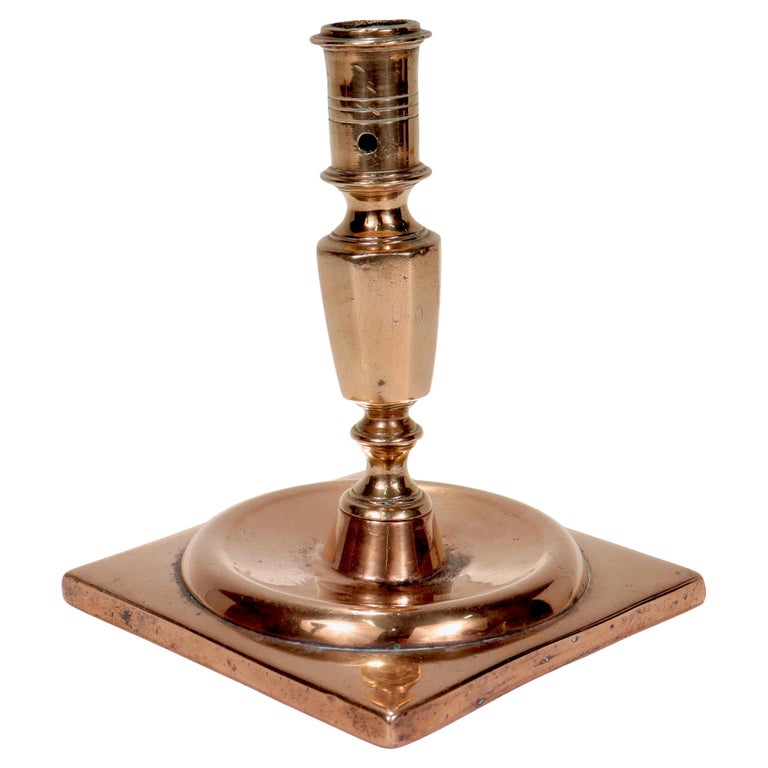 Antique 17th Century Dutch or English Bronze Candlestick Candleholder ...
