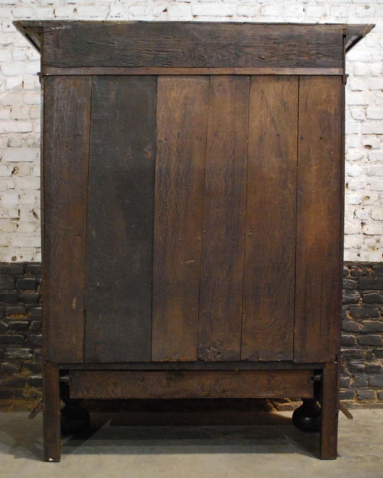 Antique 17th Century Dutch Renaissance Cabinet with Hand Carved ...