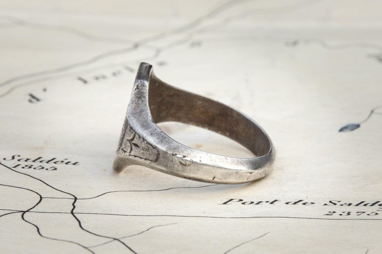 Antique 17th Century Engraved Silver Heraldic Coat of Arms Intaglio ...