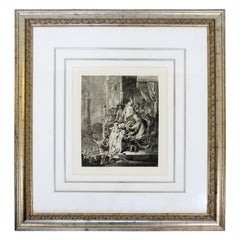17th Century Rembrandt Van Rijn Jerome Kneeling Prayer Etching 1635 ...