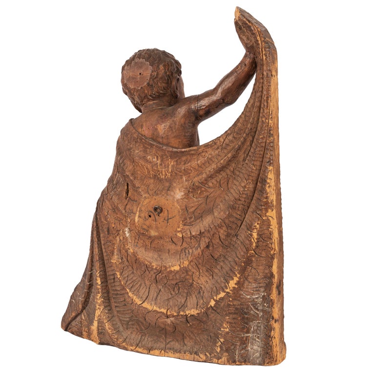 Antique 17th Century Italian Baroque Carved Limewood Putto Sculpture ...