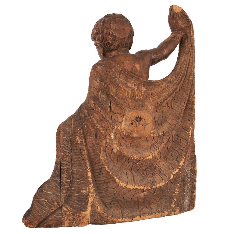 Antique 17th Century Italian Baroque Carved Limewood Putto Sculpture ...