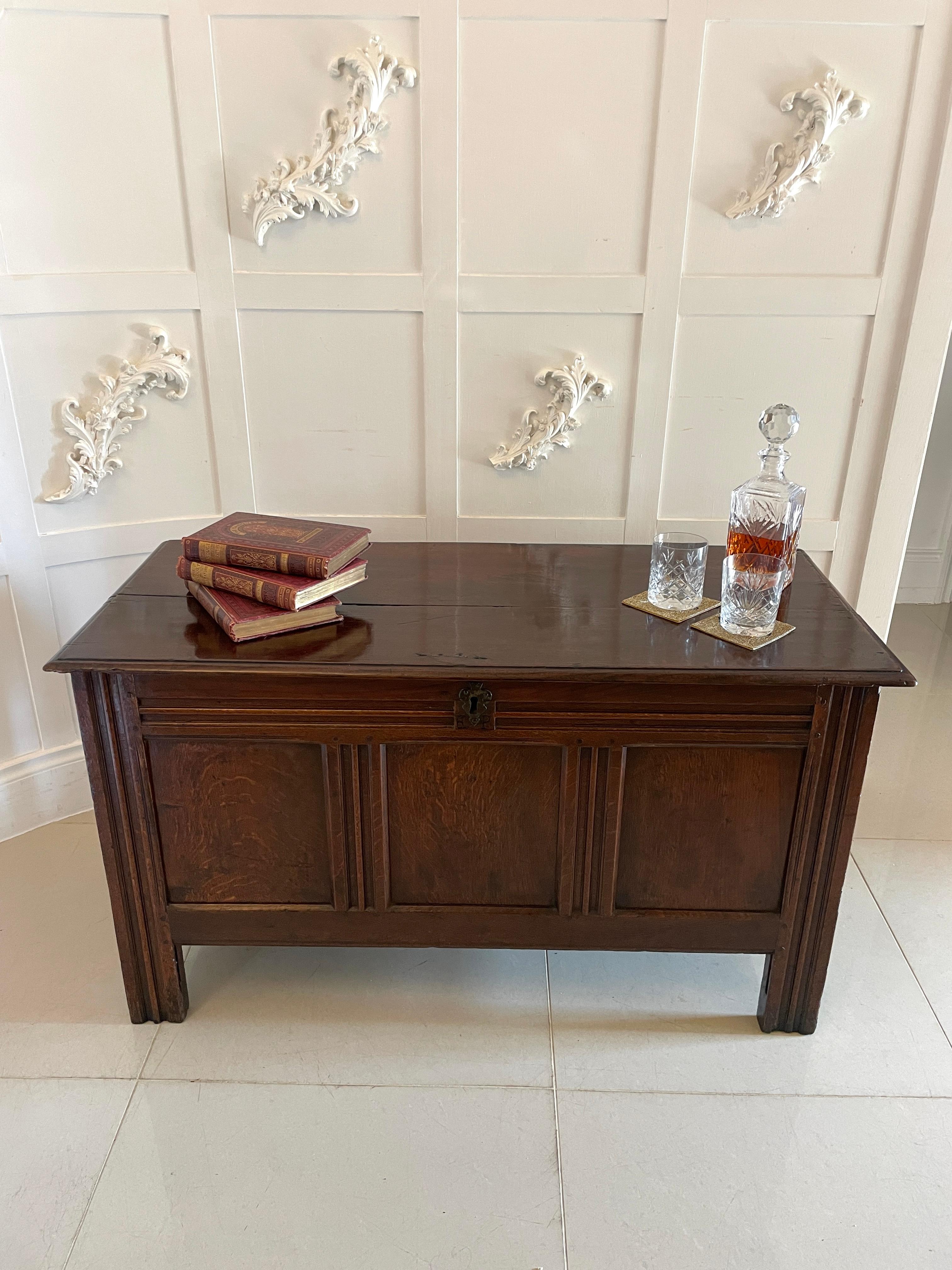 Antique 17th Century Quality Oak Panelled Coffer/Blanket Box For Sale ...