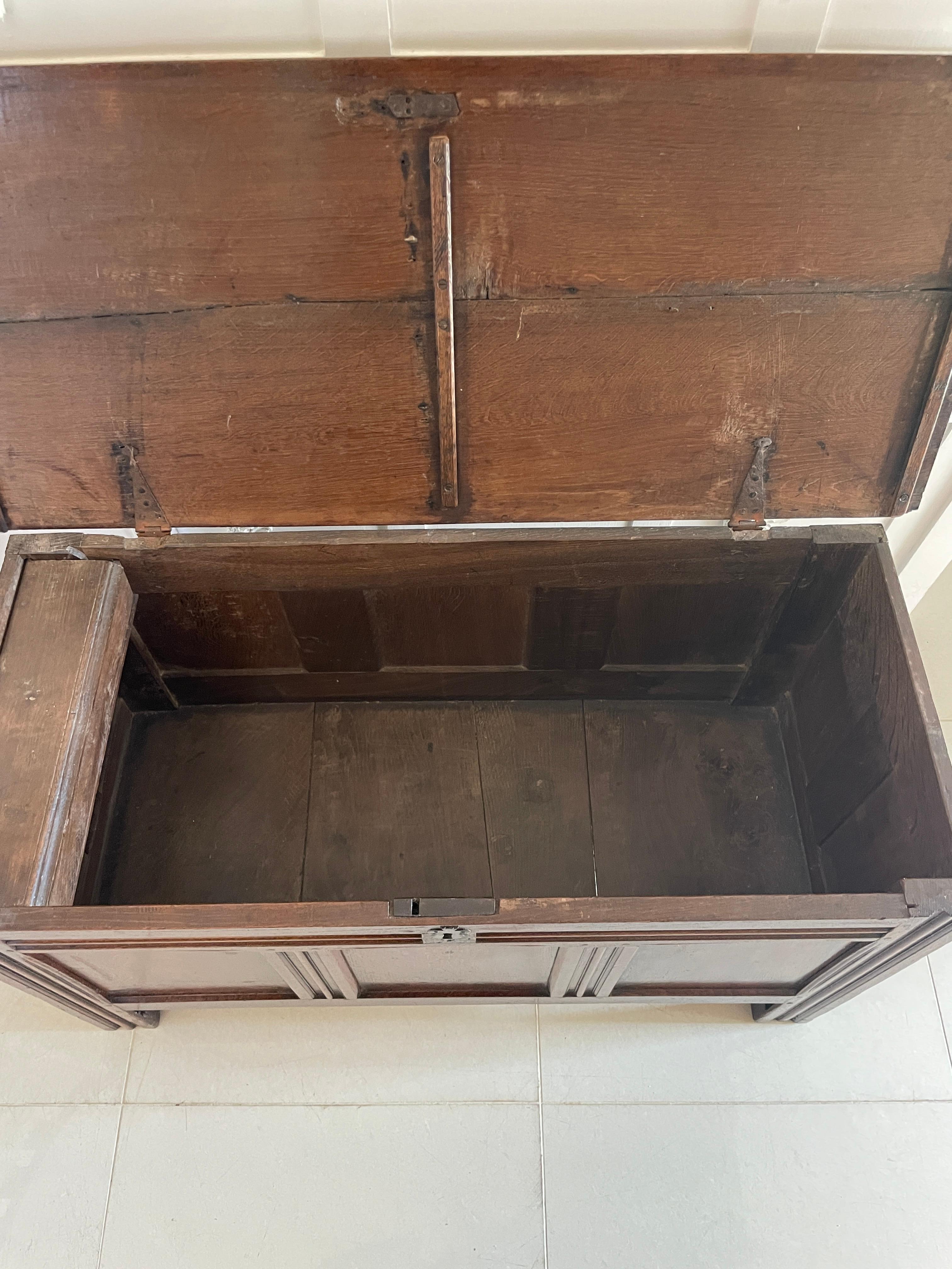 Antique 17th Century Quality Oak Panelled Coffer/Blanket Box For Sale ...