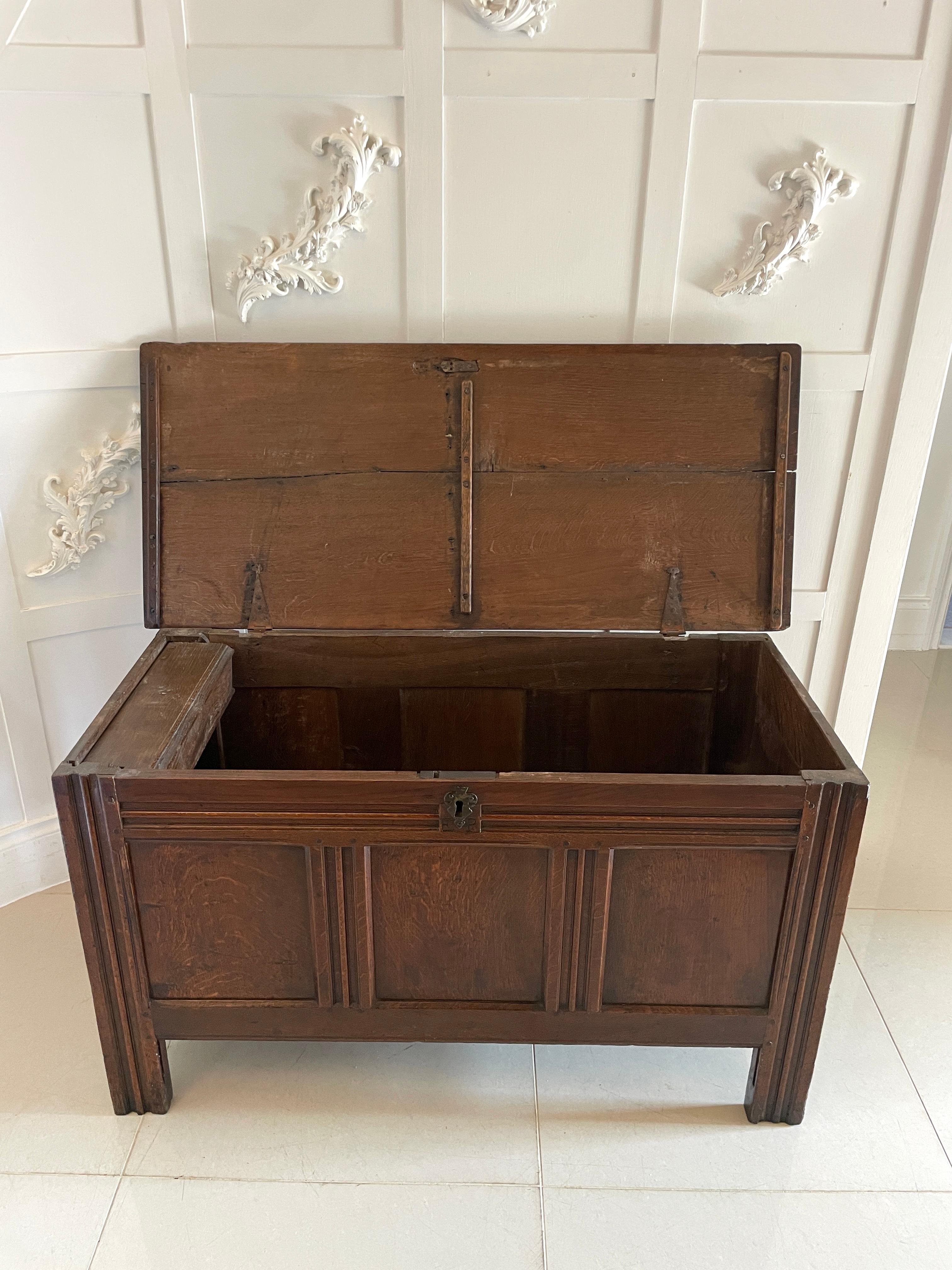 Antique 17th Century Quality Oak Panelled Coffer/Blanket Box For Sale ...