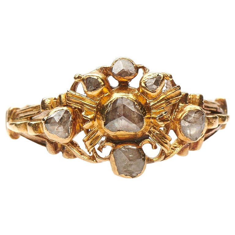 Antique, 17th Century, Rose-Cut Diamond Ring at 1stDibs | 17th century ...