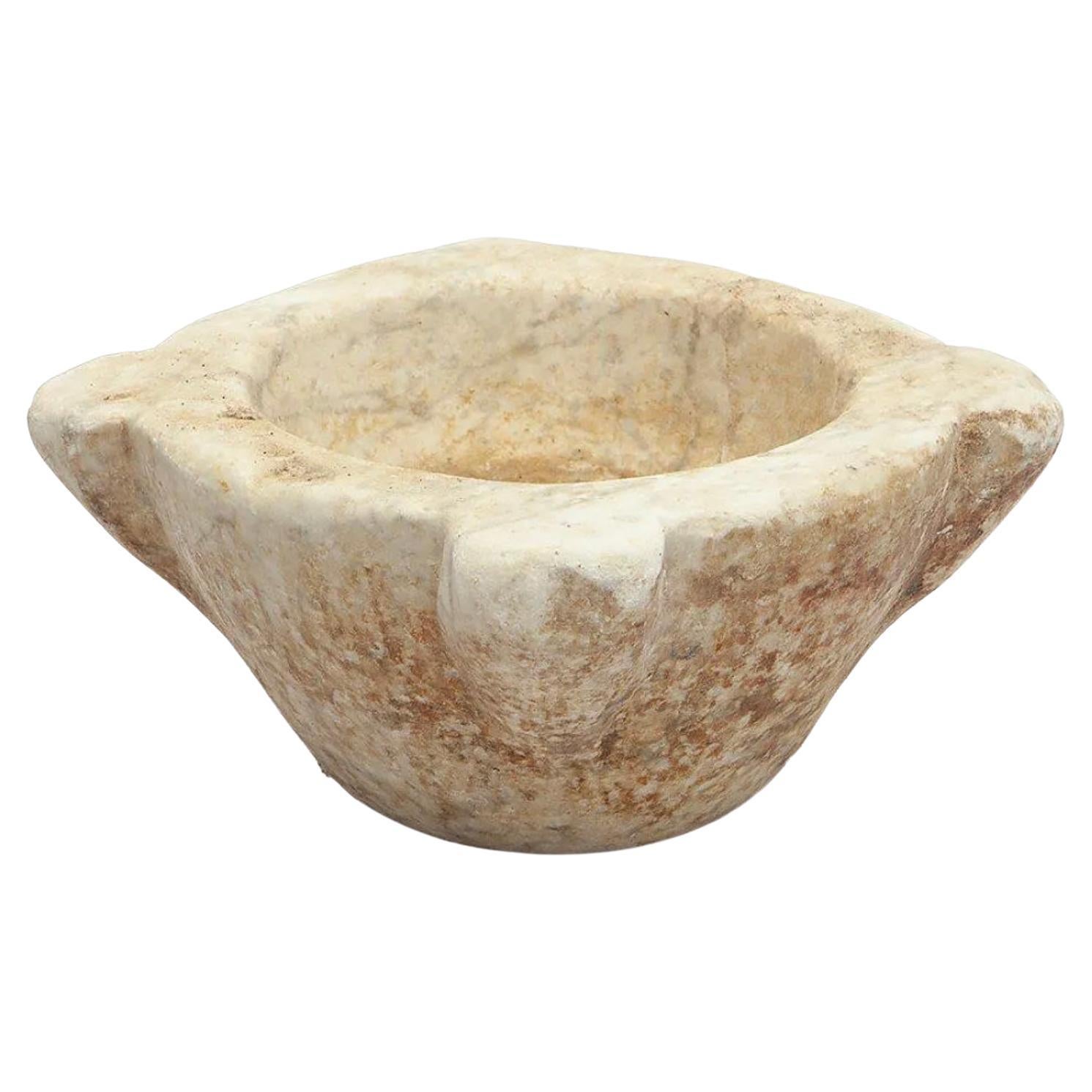 Antique 17th Century Spanish Marble Mortar, Primitive Wabi Sabi Decor ...