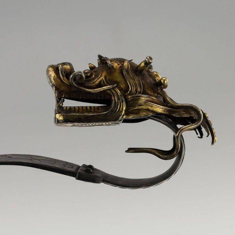 Antique Chinese Qing Dynasty Solid Silver-Gilt Dragon Ruyi Sceptre ...