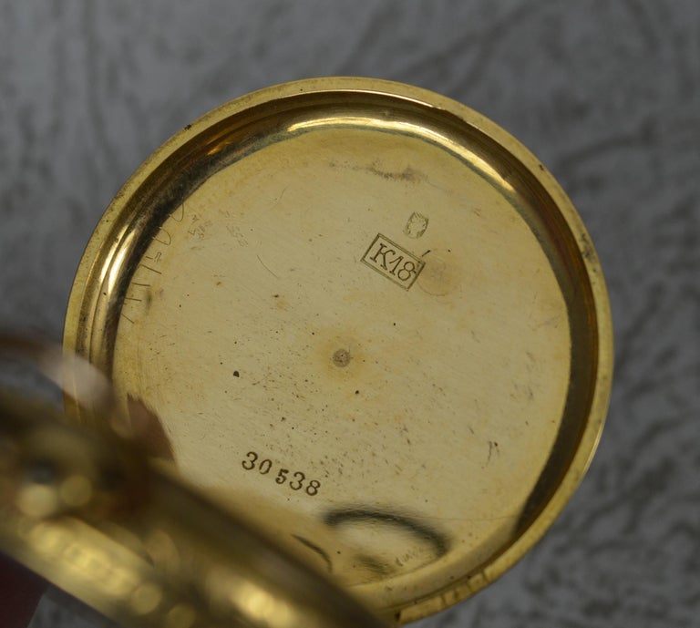 Antique 18 Carat Gold Ladies Pocket Fob Watch, Working For Sale at 1stDibs