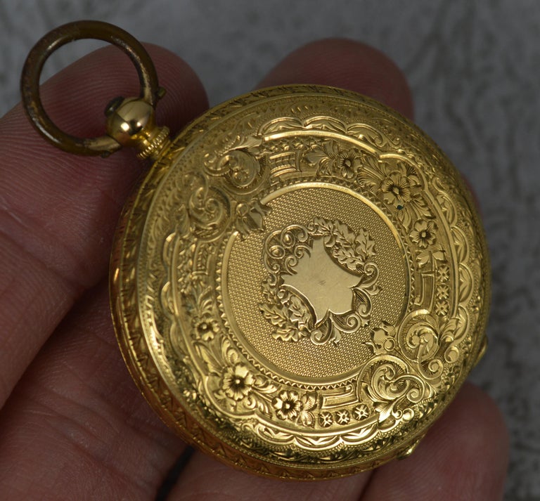 Antique 18 Carat Gold Ladies Pocket Fob Watch, Working For Sale at 1stDibs