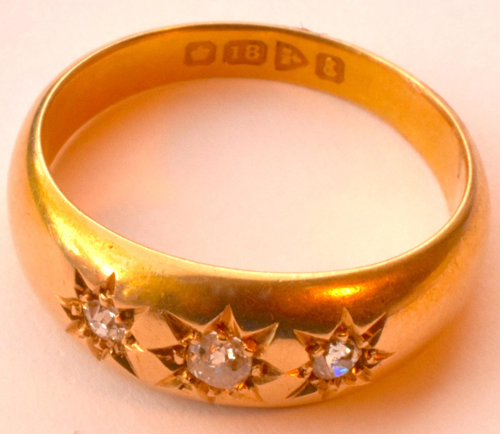 Antique 18 Karat Gypsy Ring with Diamonds at 1stDibs | antique gypsy ring