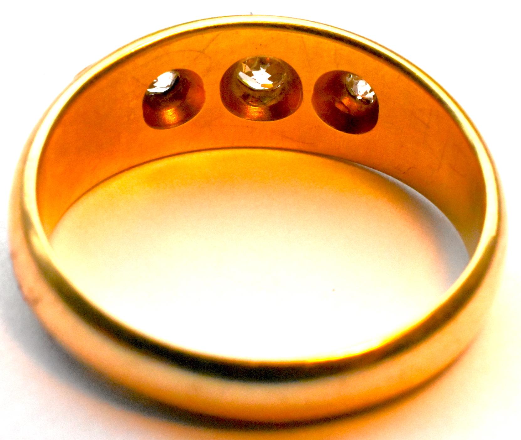 Antique 18 Karat Gypsy Ring with Diamonds at 1stDibs | antique gypsy ring